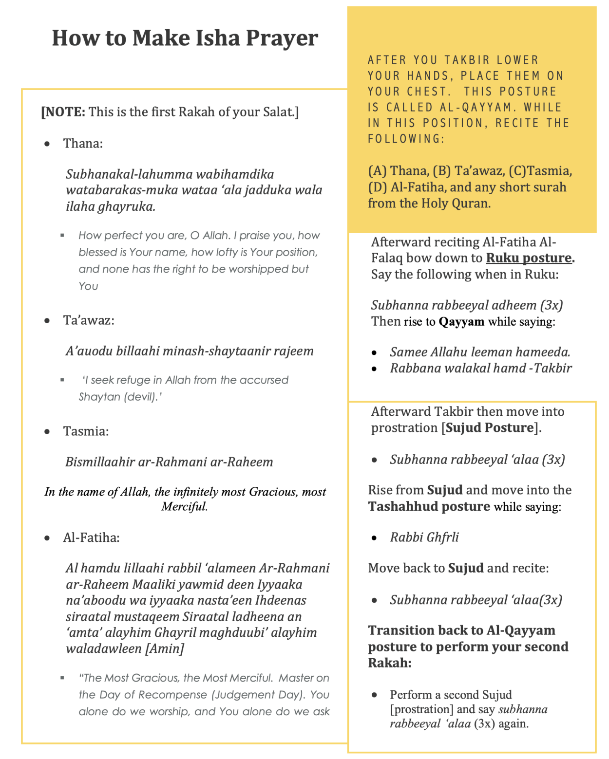 Isha Prayer – Peninsula Interfaith Counseling Center LLC